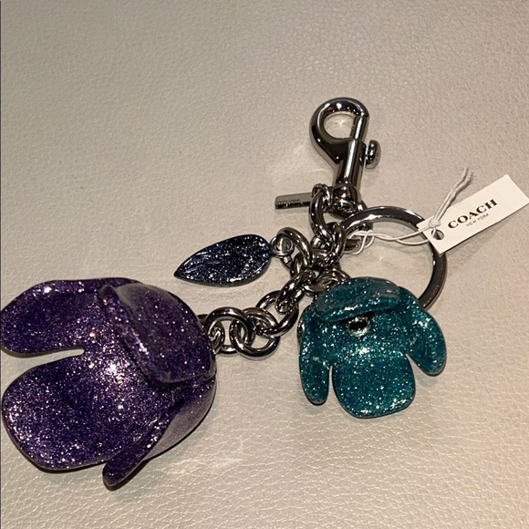 Coach | Accessories | Coach Glitter Resin Tea Rose Purple And Teal ...